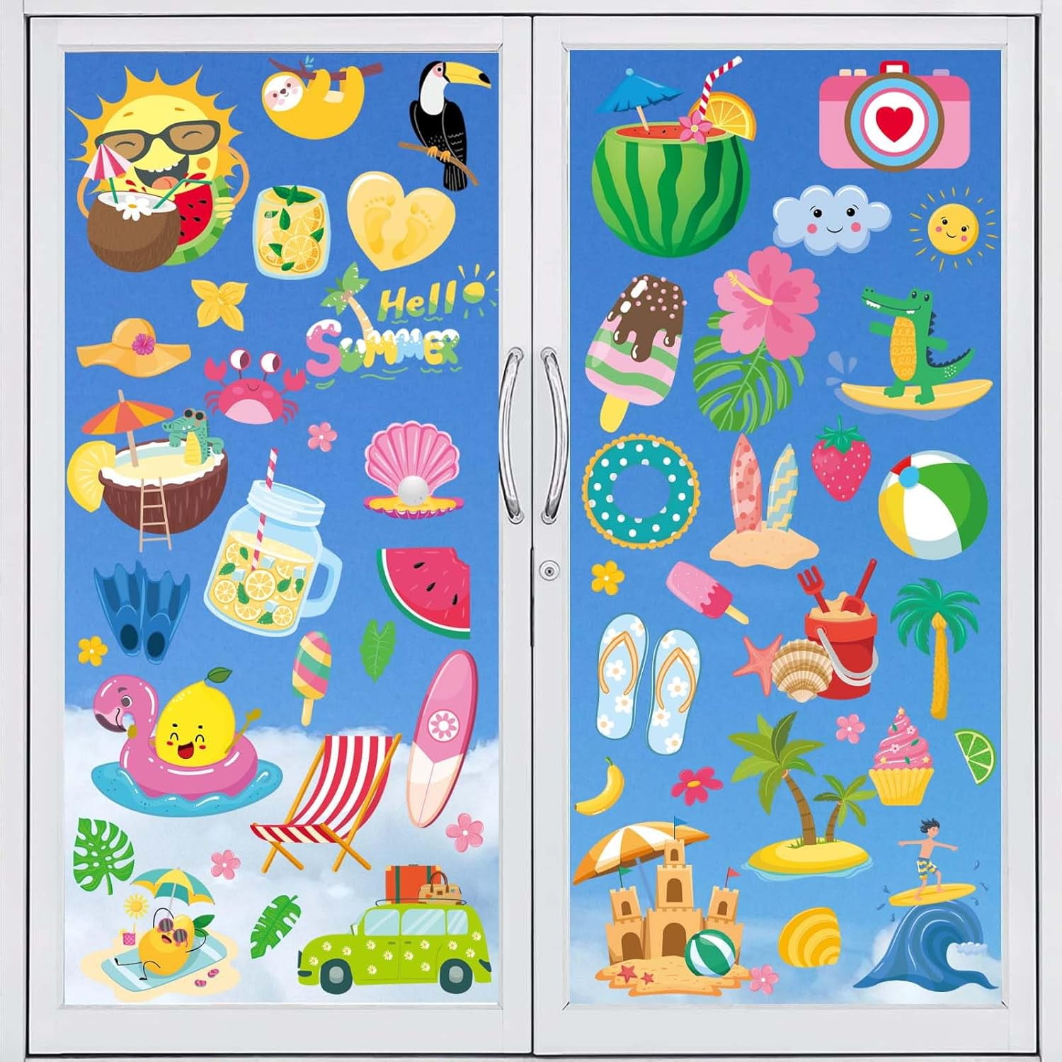 Back to School Window Clings - 9 Sheets 139 Pcs Back to School Crow ...