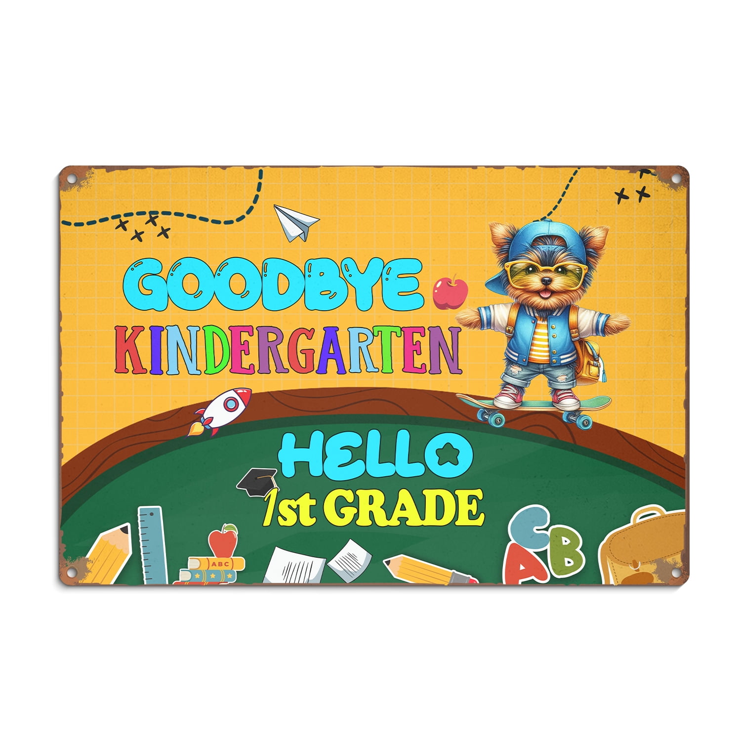 Back to School Yorkshire Terrier Goodbye Kindergarten Hello 1st Grade ...