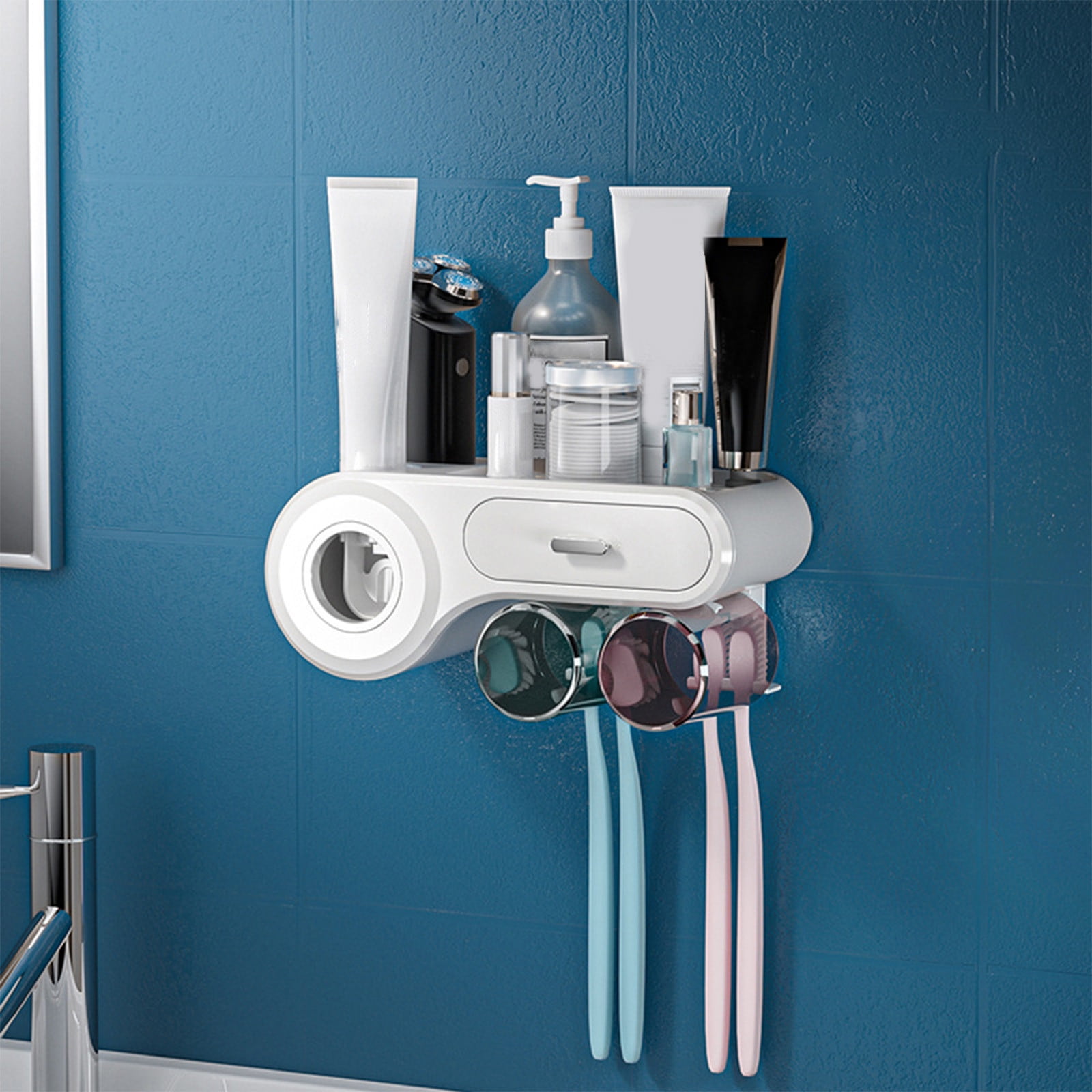mtvxesu Wall Organization, Wall Mounted Toothbrush for Bathroom ...