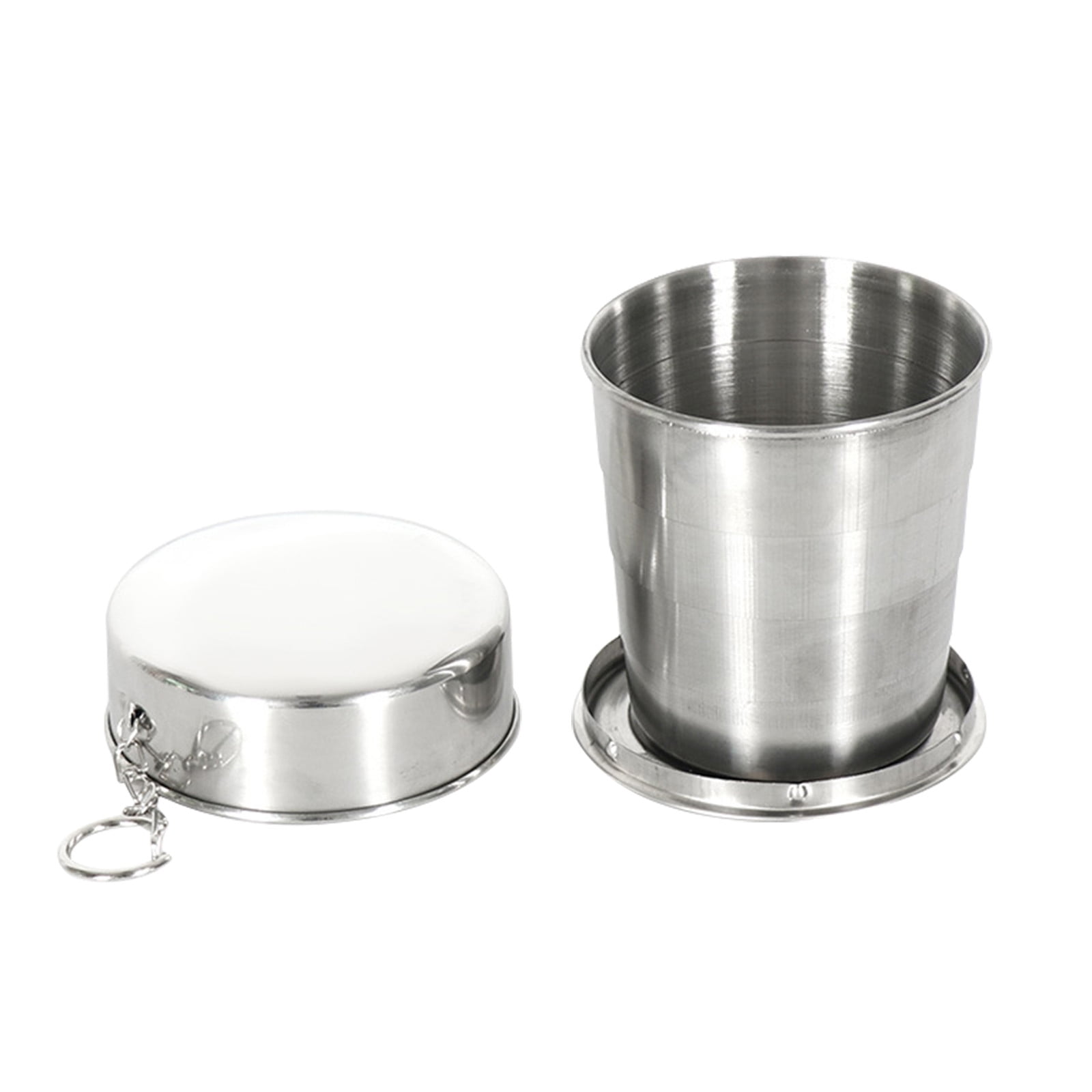 mtvxesu Water Cup with Straw and Lid, Stainless Steel Mouth Cup Folding ...