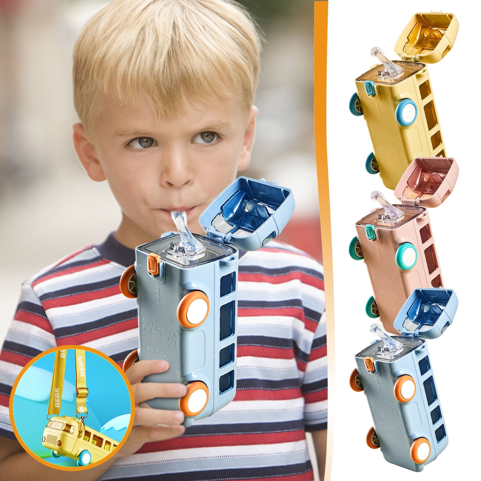 Back to School! mtvxesu Water Cups, Children's Small Car Straw Water ...