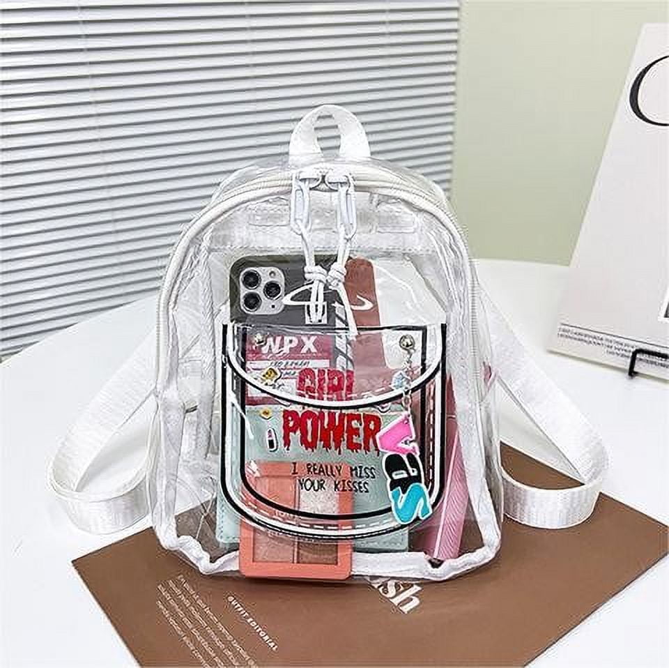 Back to School savings FAMTKT Clear Backpack PVC Women Bag-Transparent ...