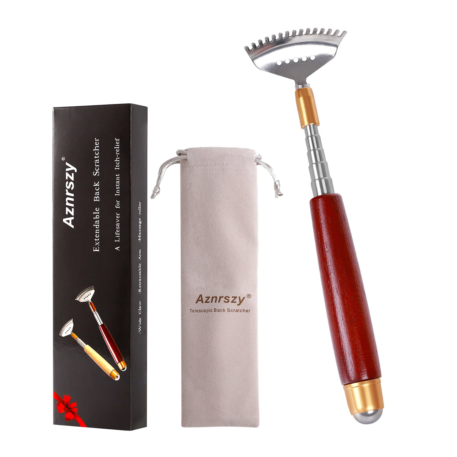 Back Scratcher with Wood Handle/ Massage Roller/ Wide Head, Manual ...