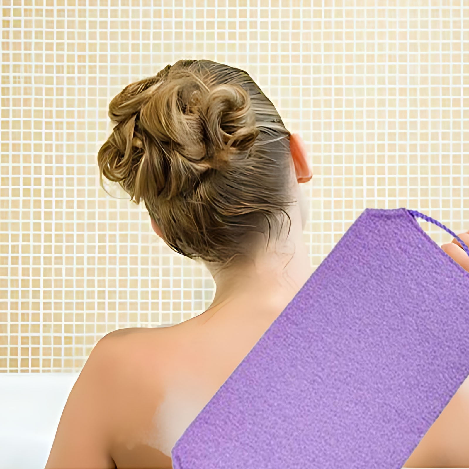 Back Scrubber Bath Strap Stretchable Exfoliating Shower Towel with ...