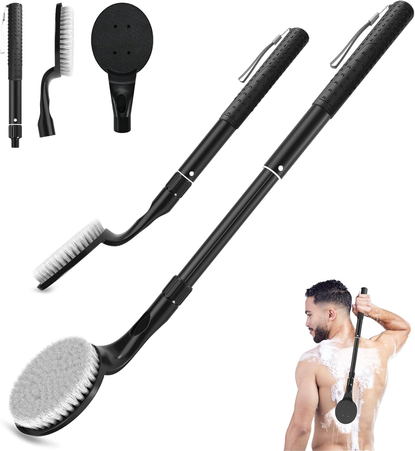 Back Scrubber for Shower, 17.52" - 25.7” Telescopic Back Washer for ...