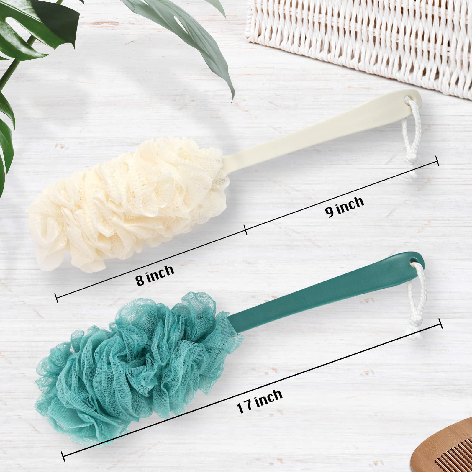 Back Scrubber for Shower, Loofah Sponge Shower Brush Using Body ...