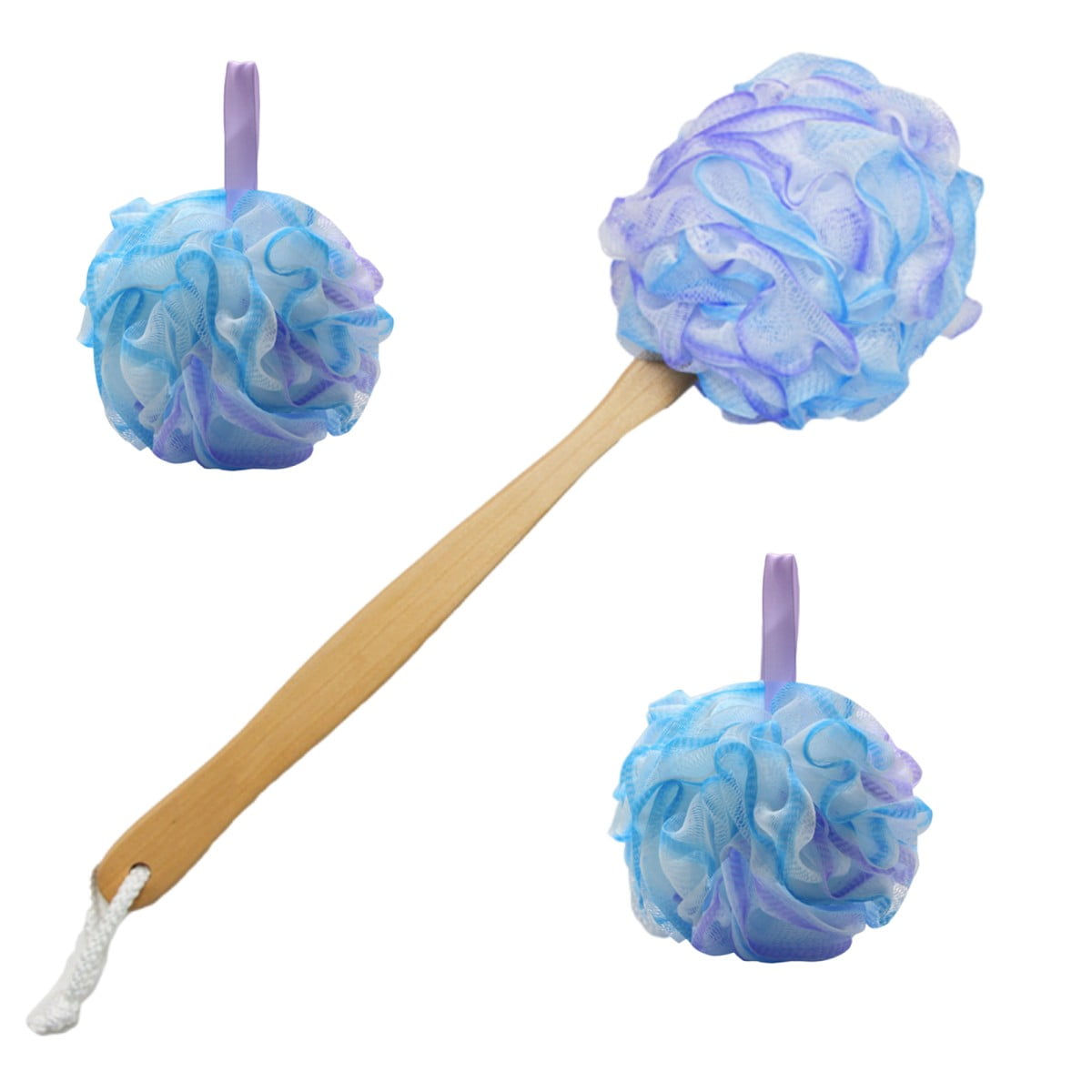 Back Scrubber and Sponges, Shower Loofah Set for Women & Men, Long ...