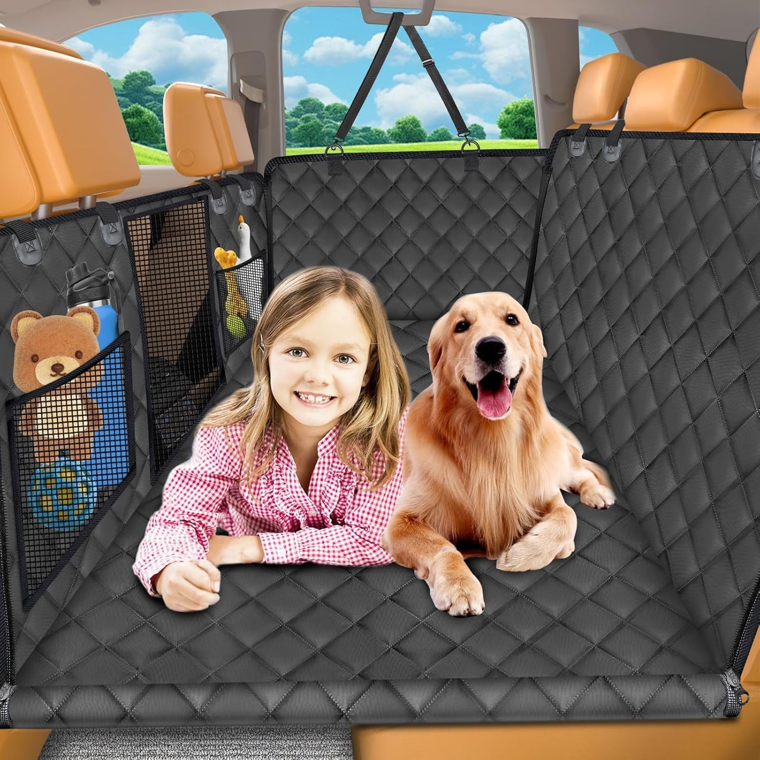 Back Seat Extender for Dogs - Hard Bottom Dog Car Seat Cover Holds 420 ...