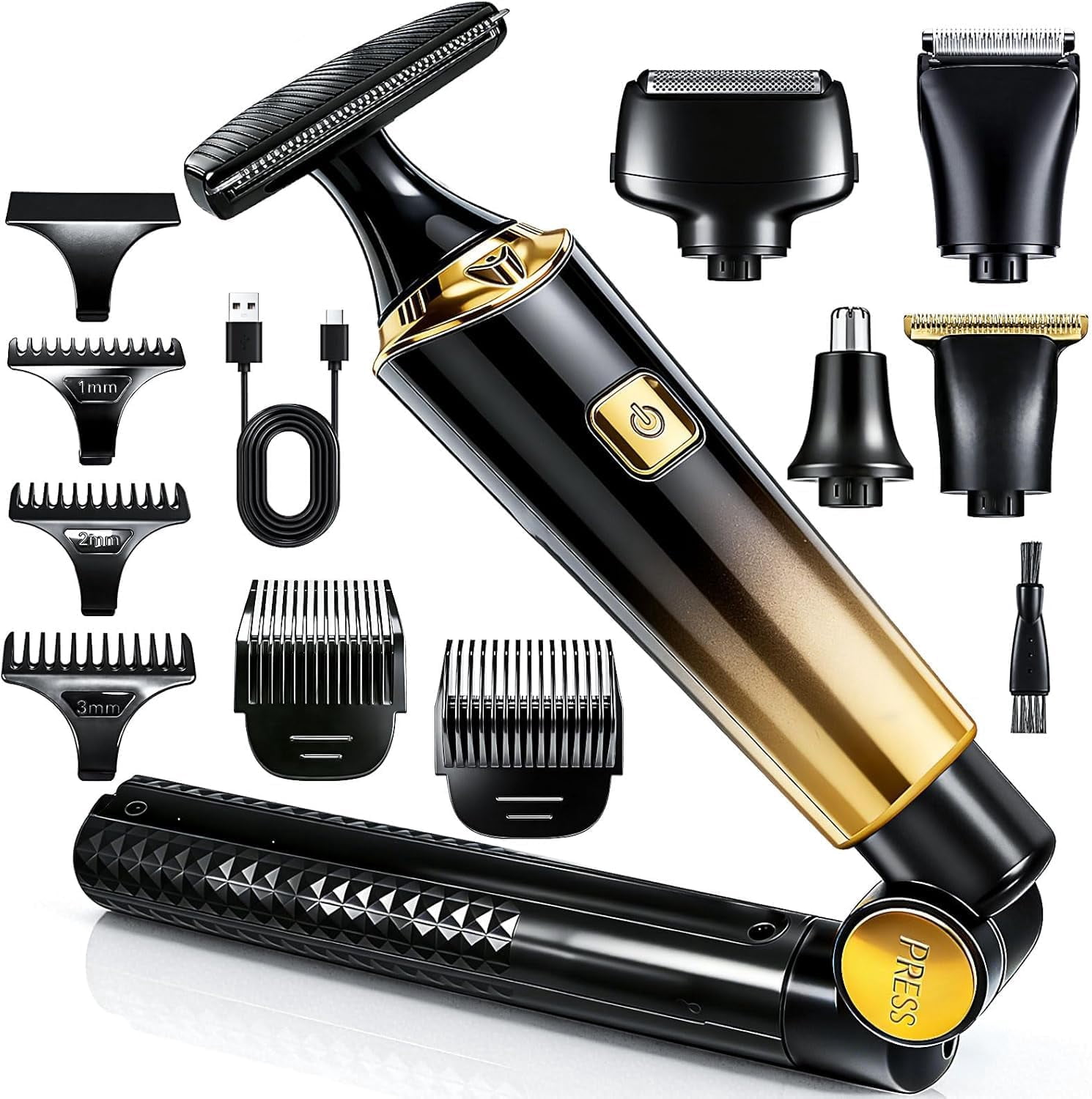 Back Shaver for Men,LED Display 5 in 1 Electric Body Groomer with ...