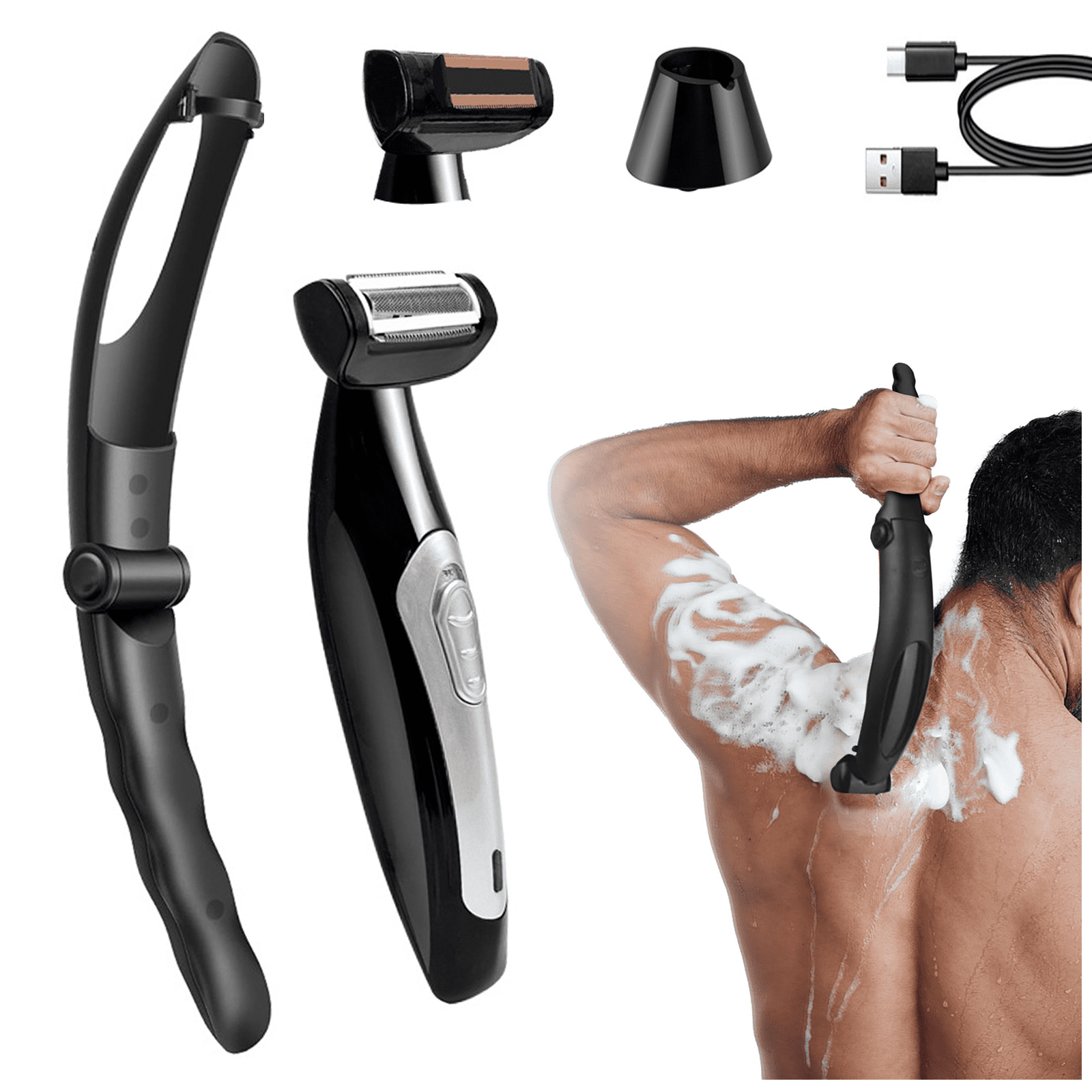 Back Shavers for Men with Long Handle,Men Back Trimmer,Multifunctional ...