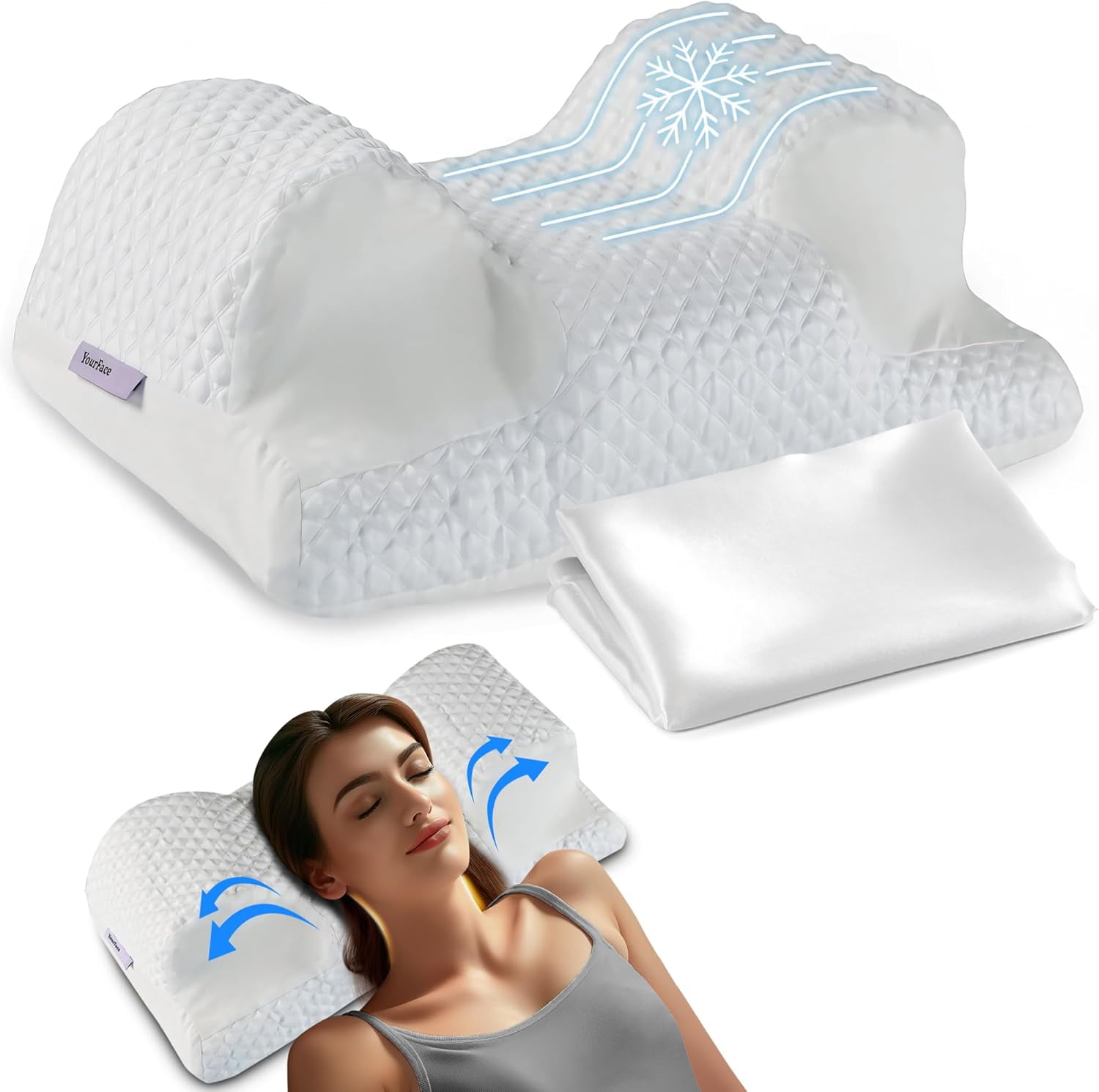 Back Sleeper Beauty Pillow, Cervical Neck Pillow Memory Foam Pillow ...