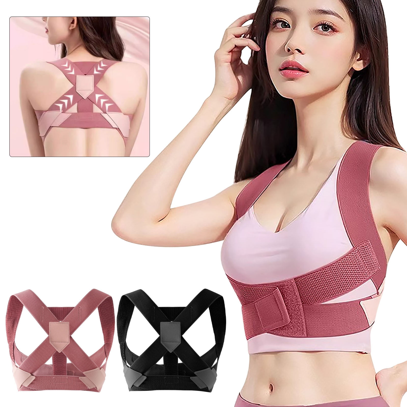 Back Support Brace, Ergonomic Physique Corrector, Breathable Mesh Fabric, Adjustable Straps for ...