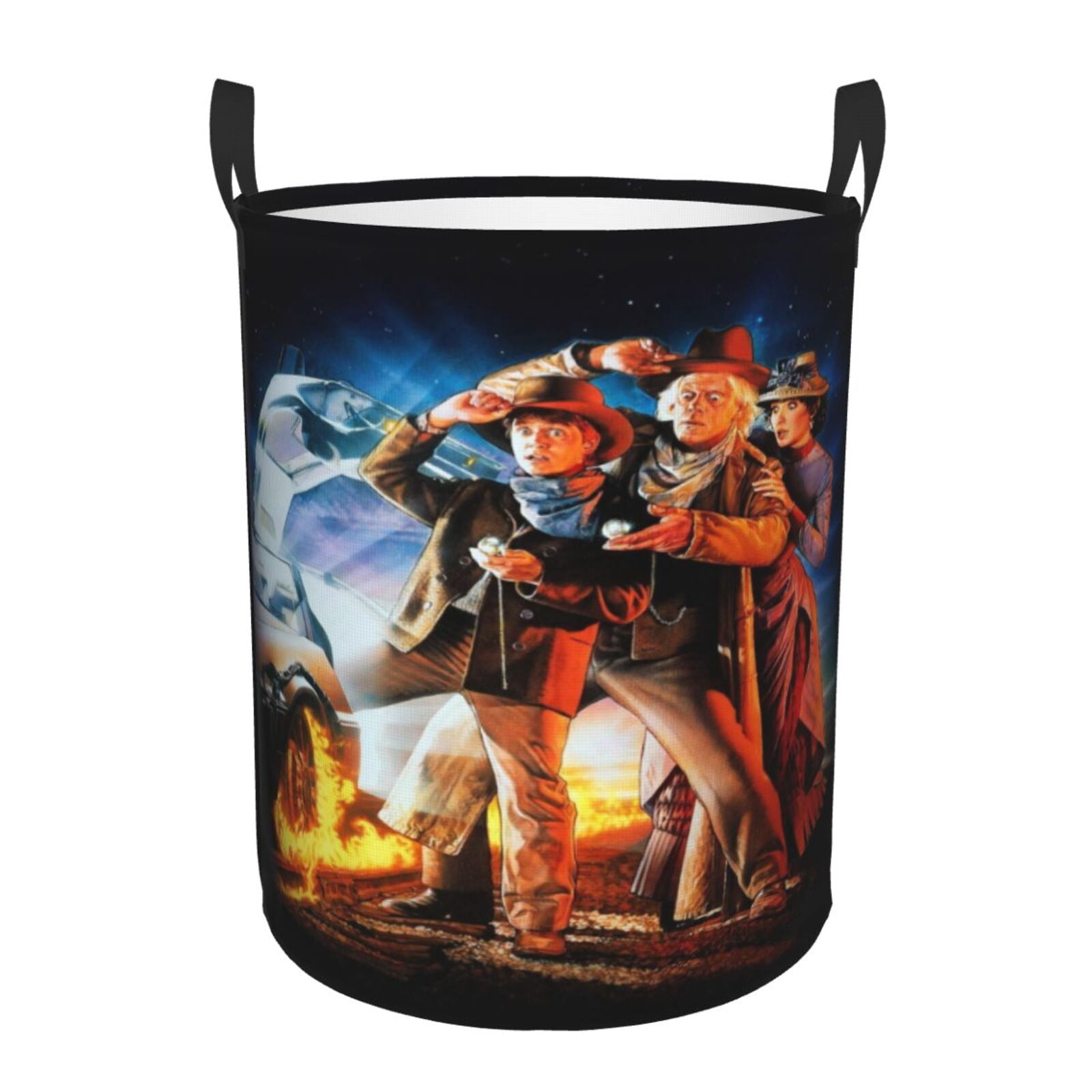 Back T0 Movie Future 3d Graphic Flame Laundry Basket Fire Flame Clothes ...