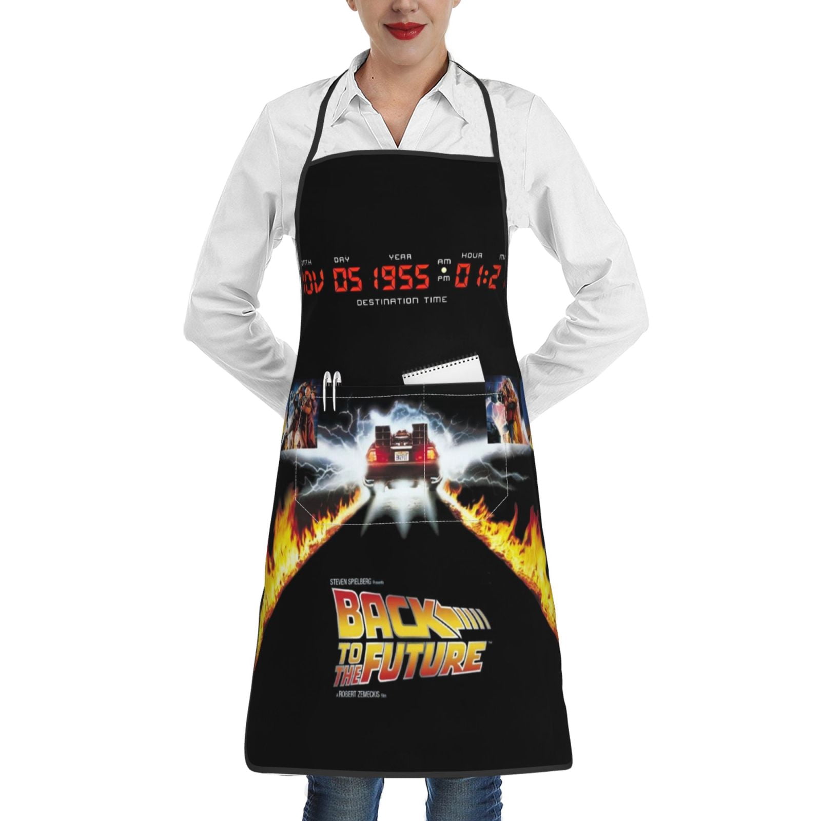 Back T0 Movie Future Apron With 2 Pockets For Cooking Baking Painting ...