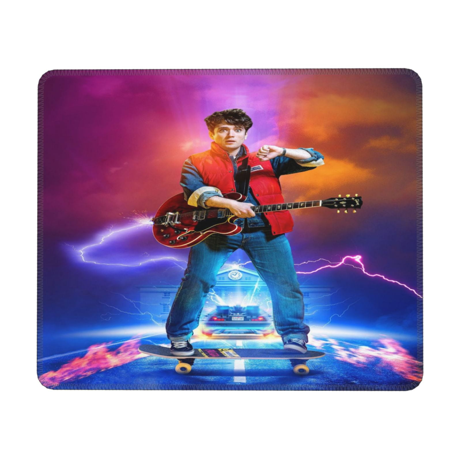 Back T0 Movie Future Mouse Pad Square Stitched Edges Non-Slip Rubber ...