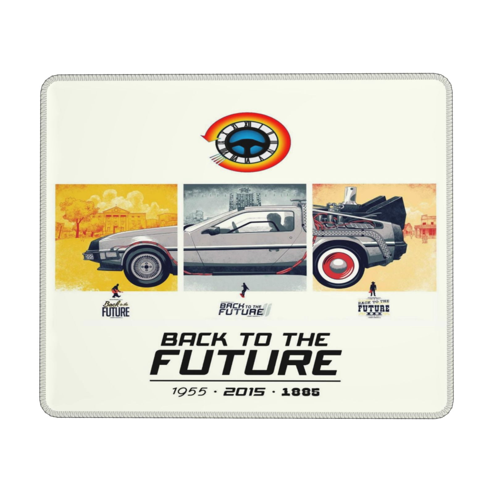 Back T0 Movie Future Mouse Pad Square Stitched Edges Non-Slip Rubber ...