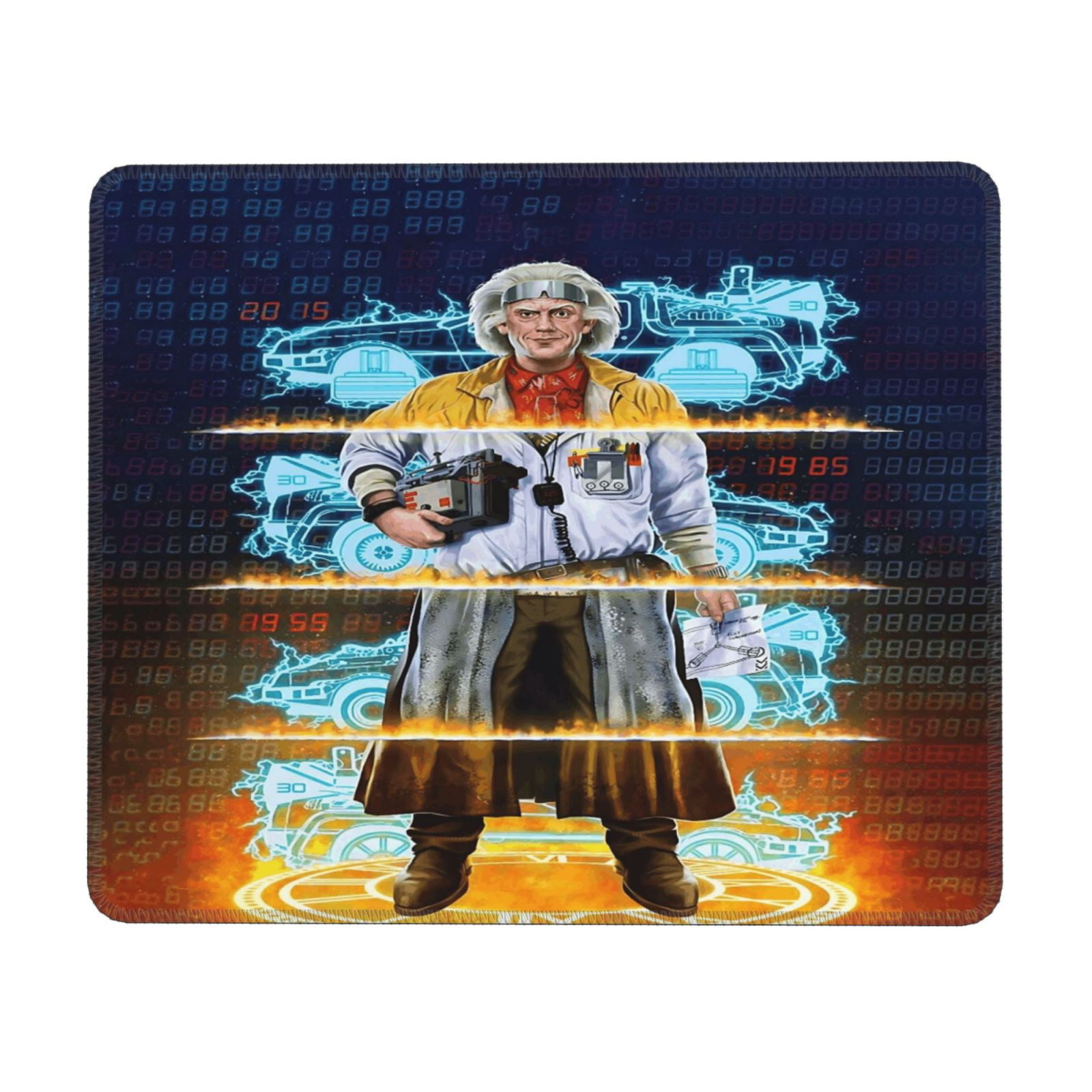 Back T0 Movie Future Mouse Pad Square Stitched Edges Non-Slip Rubber ...