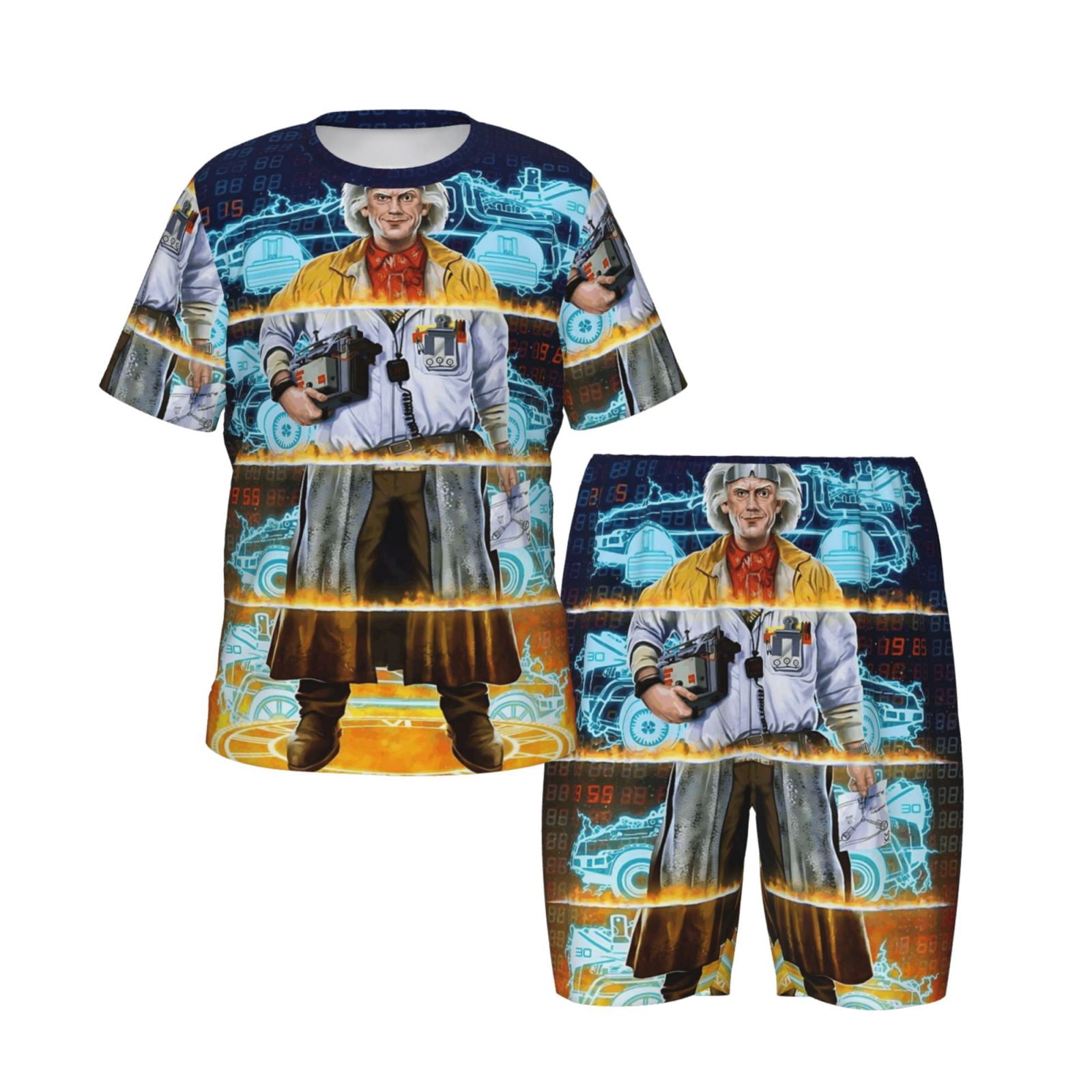 Back T0 Movie Future Pajamas Set Cartoon Shirt With Shorts Set Summer ...