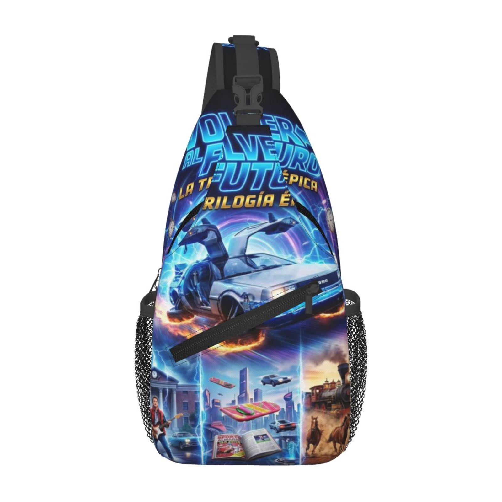 Back T0 Movie Future Sling Backpack Cartoon Crossbody Bag Travel Hiking ...