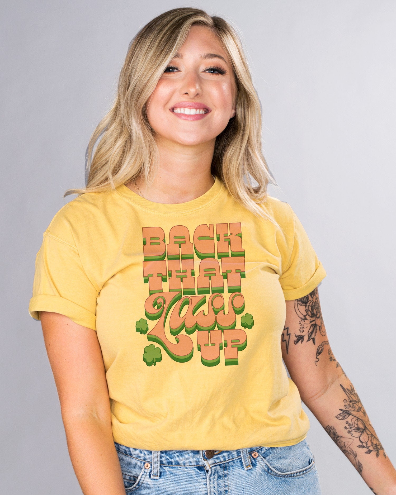 Back That Lass Up Unisex T-Shirt, Trendy Funny St. Patricks Day Graphic ...