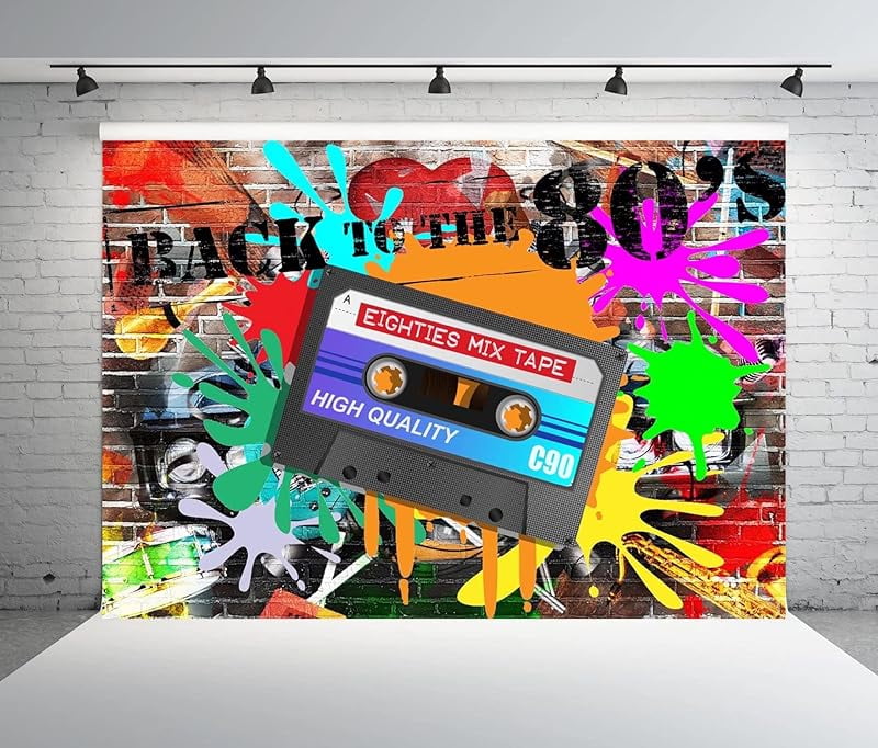 Back to The 80's Backdrop 80s Birthday Party Brick Wall Banner Disco 80 ...