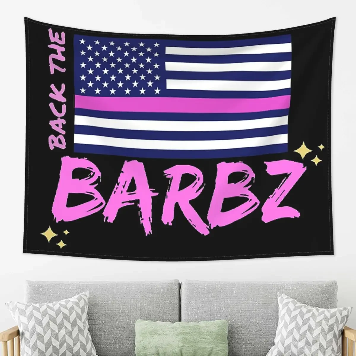 Back The Barbz Tapestry ration Art Aesthetic Tapestries for Bedroom r ...