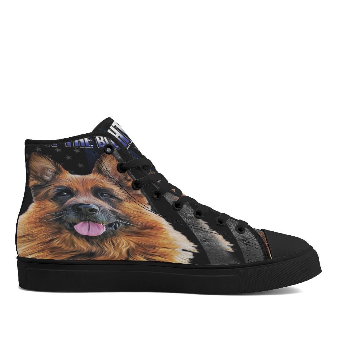 Back The Blue German Shepherd K9 Unit High Top Canvas Shoes Sneakers ...