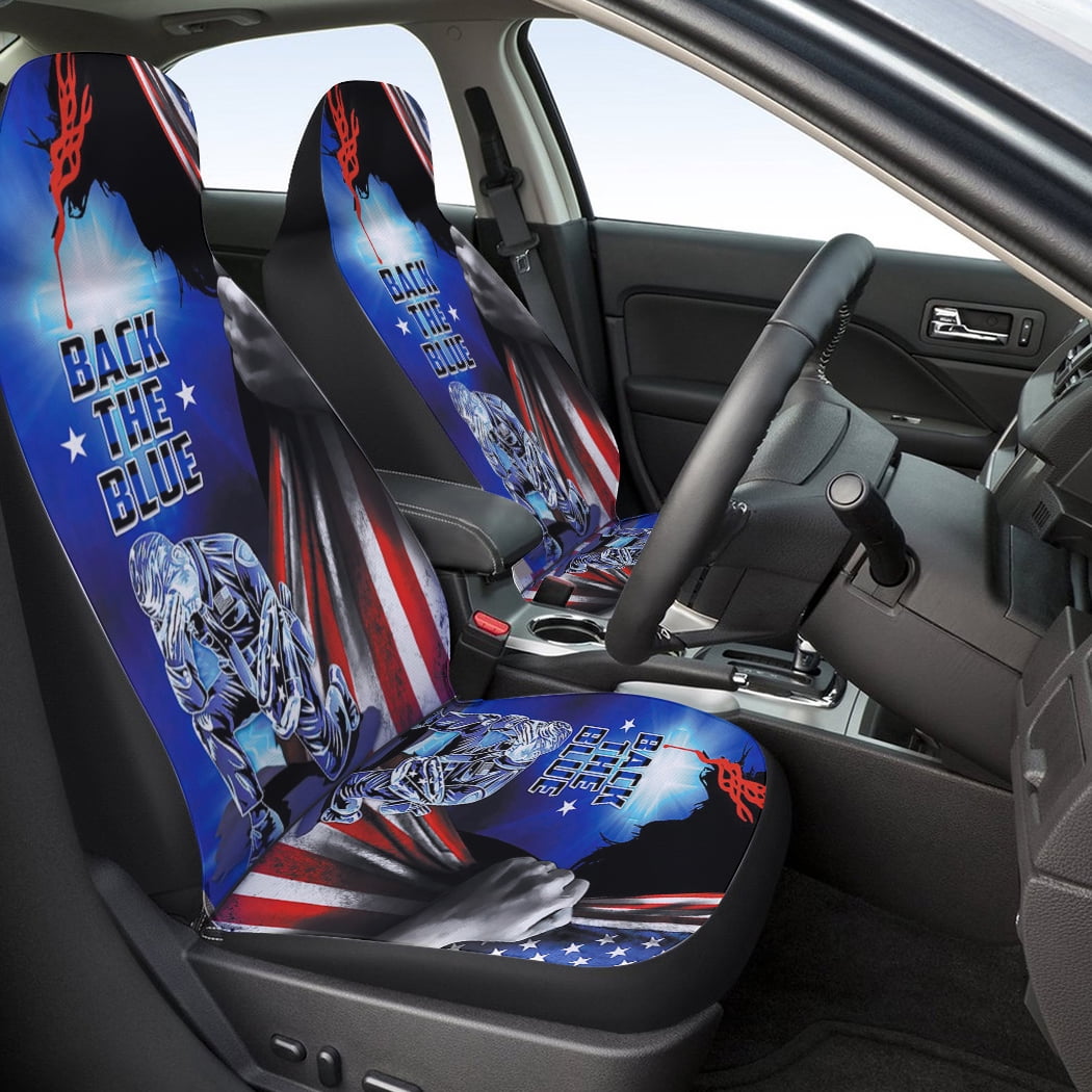Back The Blue Police Officer Seat Covers Cars, Car Truck SUV 2 Piec ...