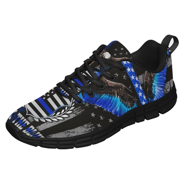 Back The Blue Police Running Shoes Sneakers Mesh Black Size 8 - Walmart.com