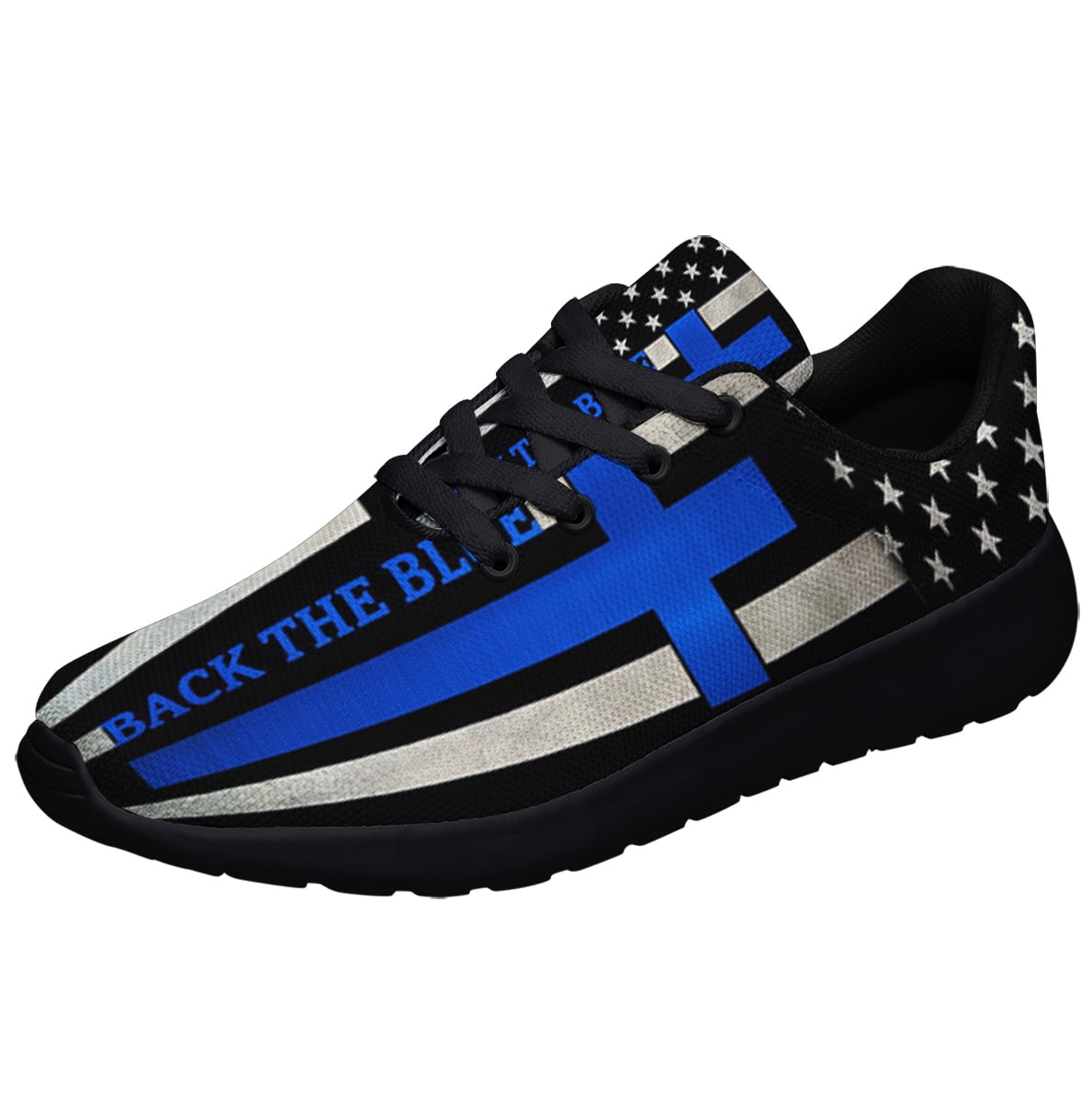 Back The Blue Police Shoes Sneakers for Women Men Black Size 4.5 ...