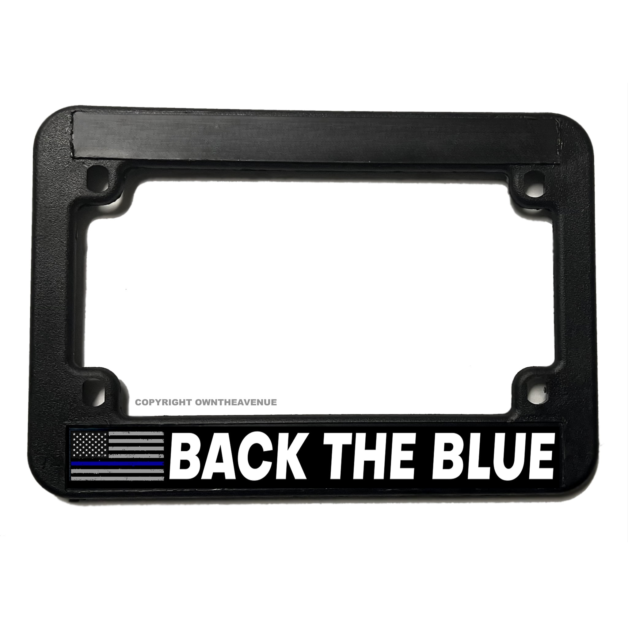 Back The Blue Support Police Blue Color USA Flag Motorcycle License ...