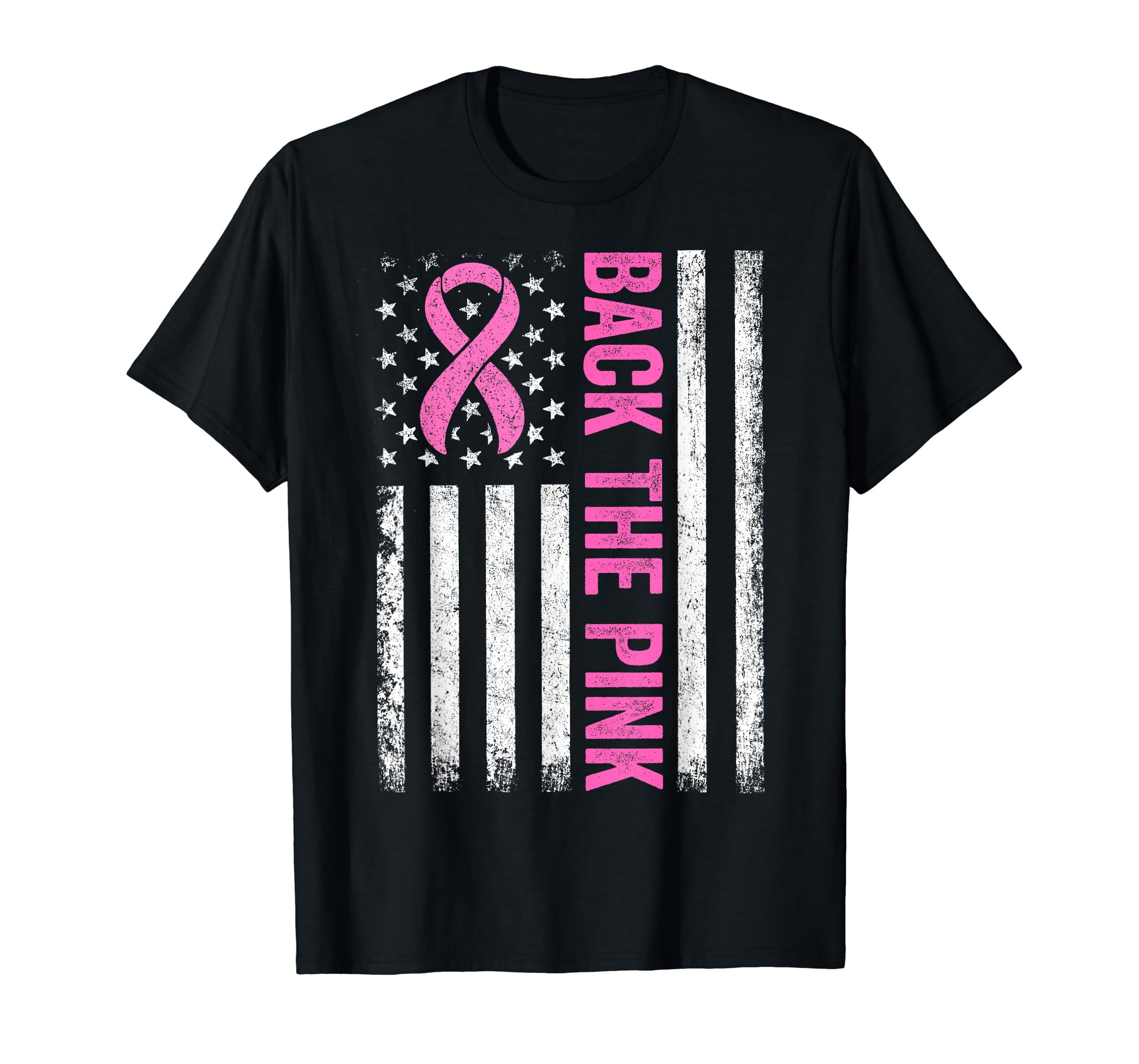 Back The Pink Breast Cancer Awareness Flag Toddler Women Men Black T ...