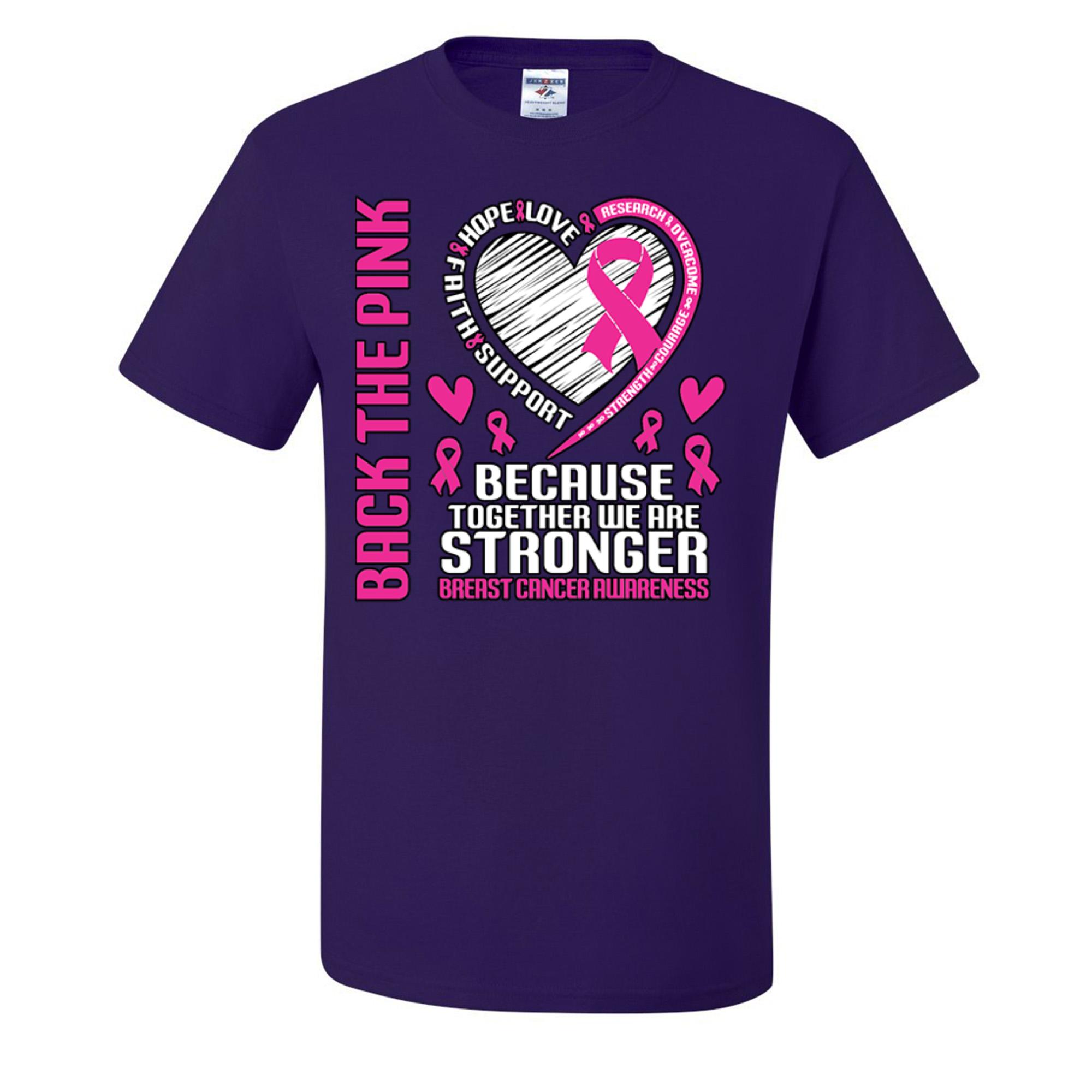 Back The Pink Togeather We Are Stronger Breast Cancer Awareness Mens T ...