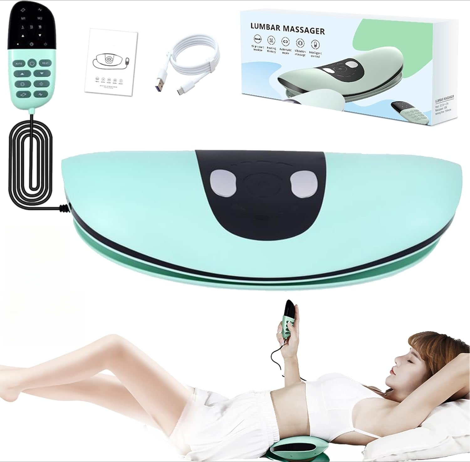 Back Therapy - Electric Heated Lumbar Massager for Lower Back Pain, 26 ...