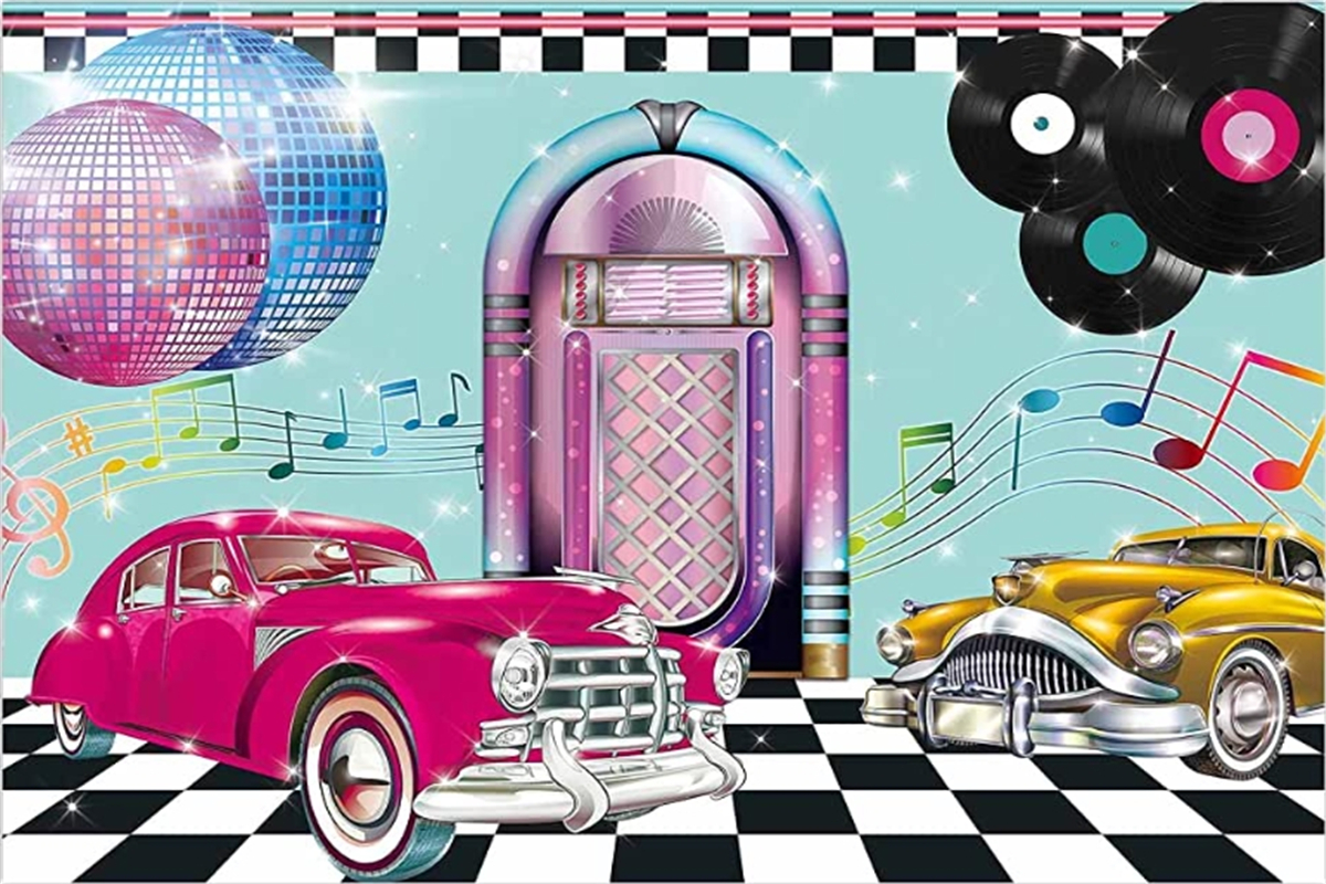 Back To 50s Photography Backdrop For Birthday Rock Roll Party 1950s ...