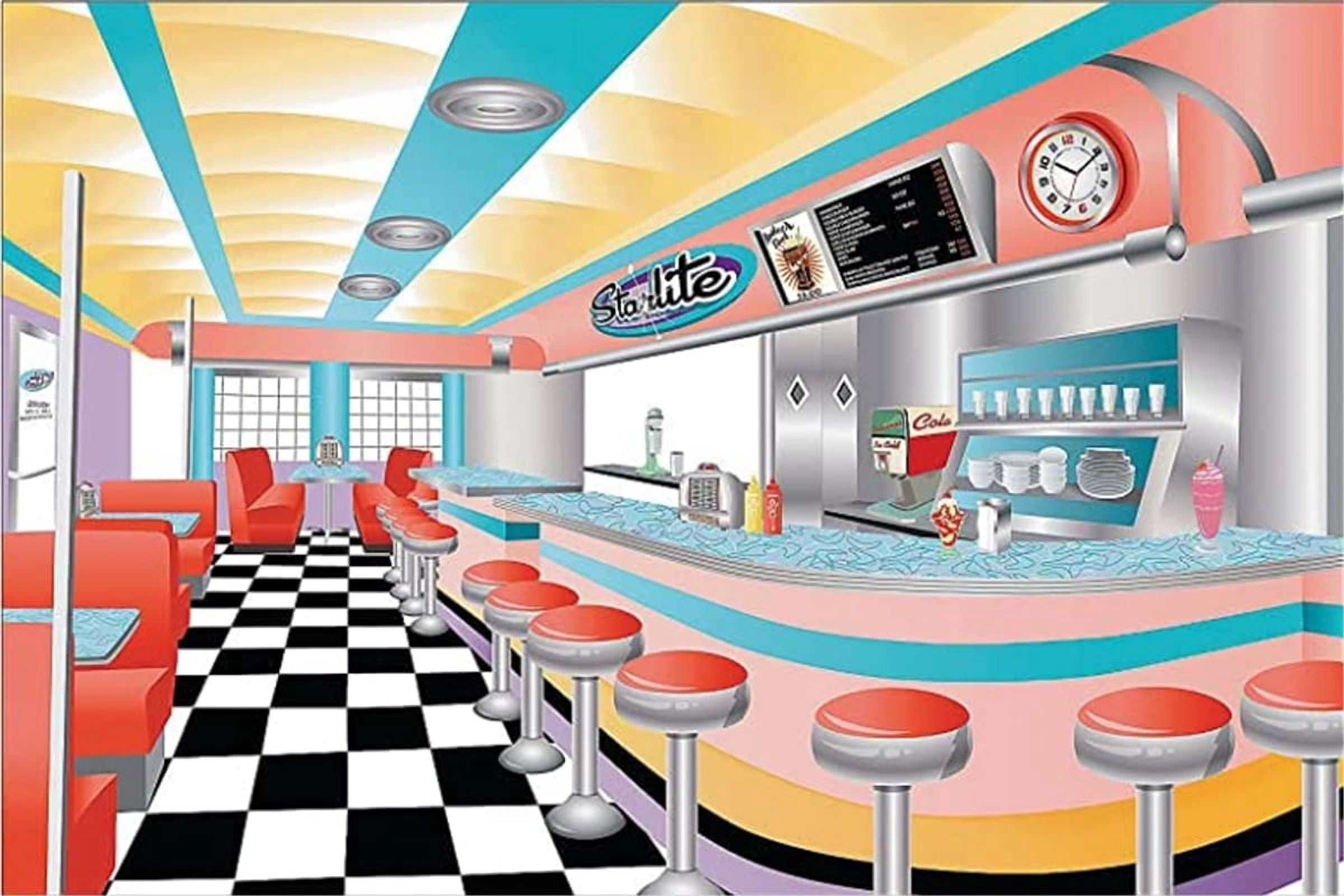 Back To 50s Photography Backdrop For Birthday Rock Roll Party 1950s ...