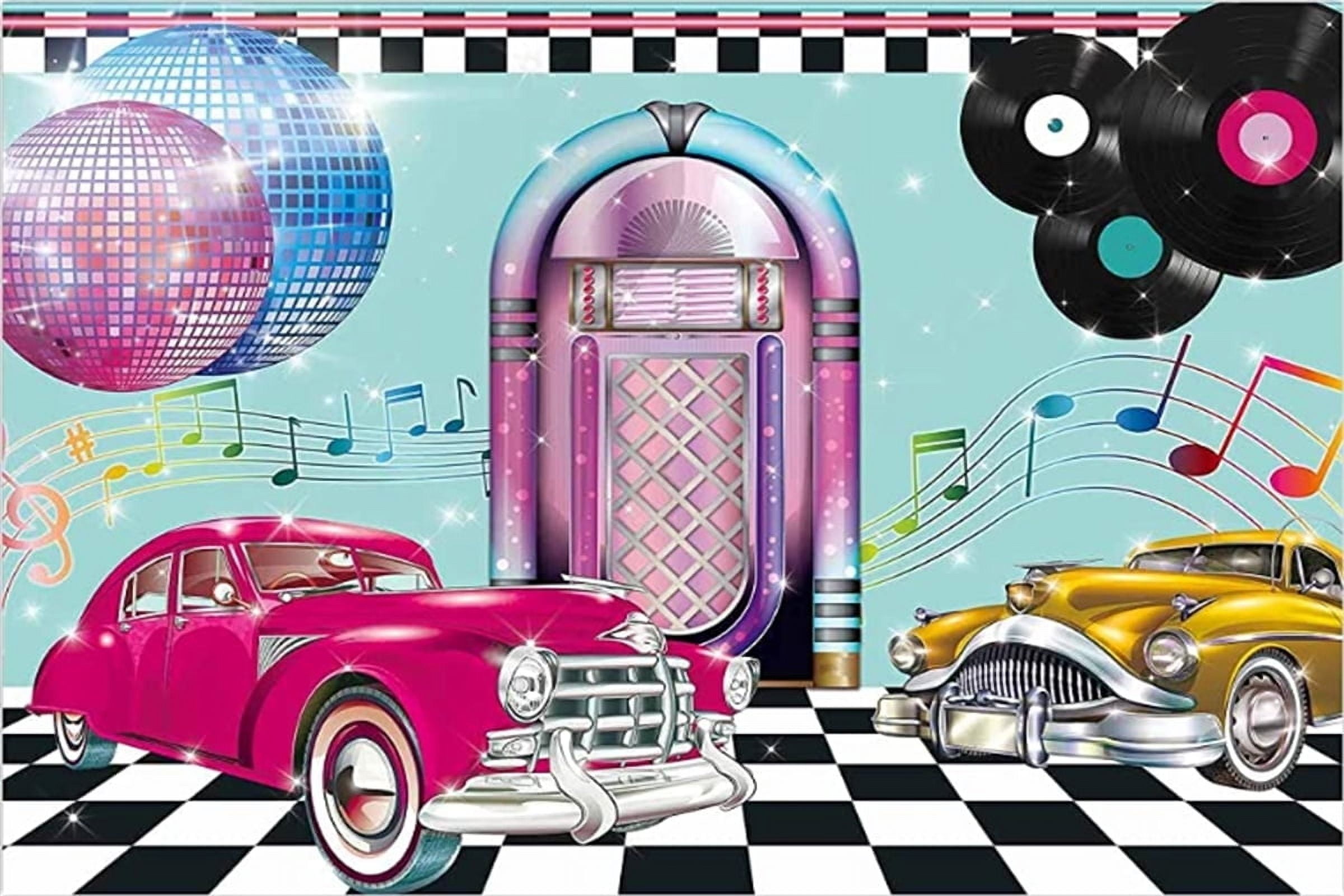 Back To 50s Photography Backdrop For Birthday Rock Roll Party 1950s ...
