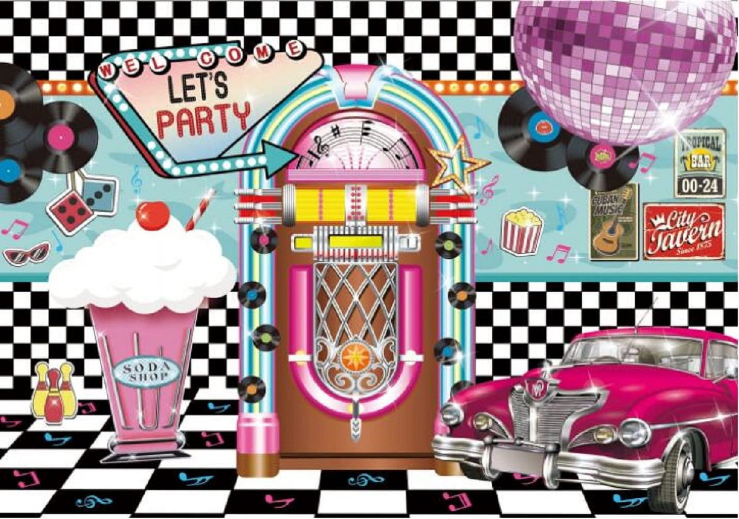 Back To 50s Photography Backdrop For Birthday Rock Roll Party 1950s ...