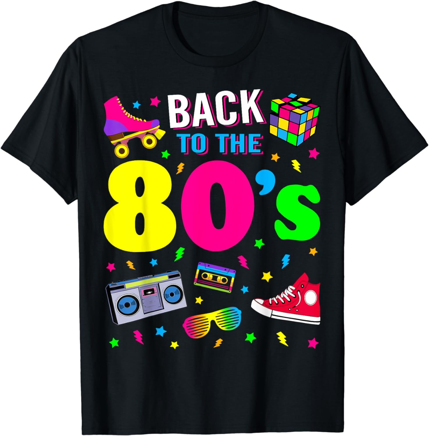 Back To 80's 1980s Vintage Retro Eighties Costume Party Gift T-Shirt ...