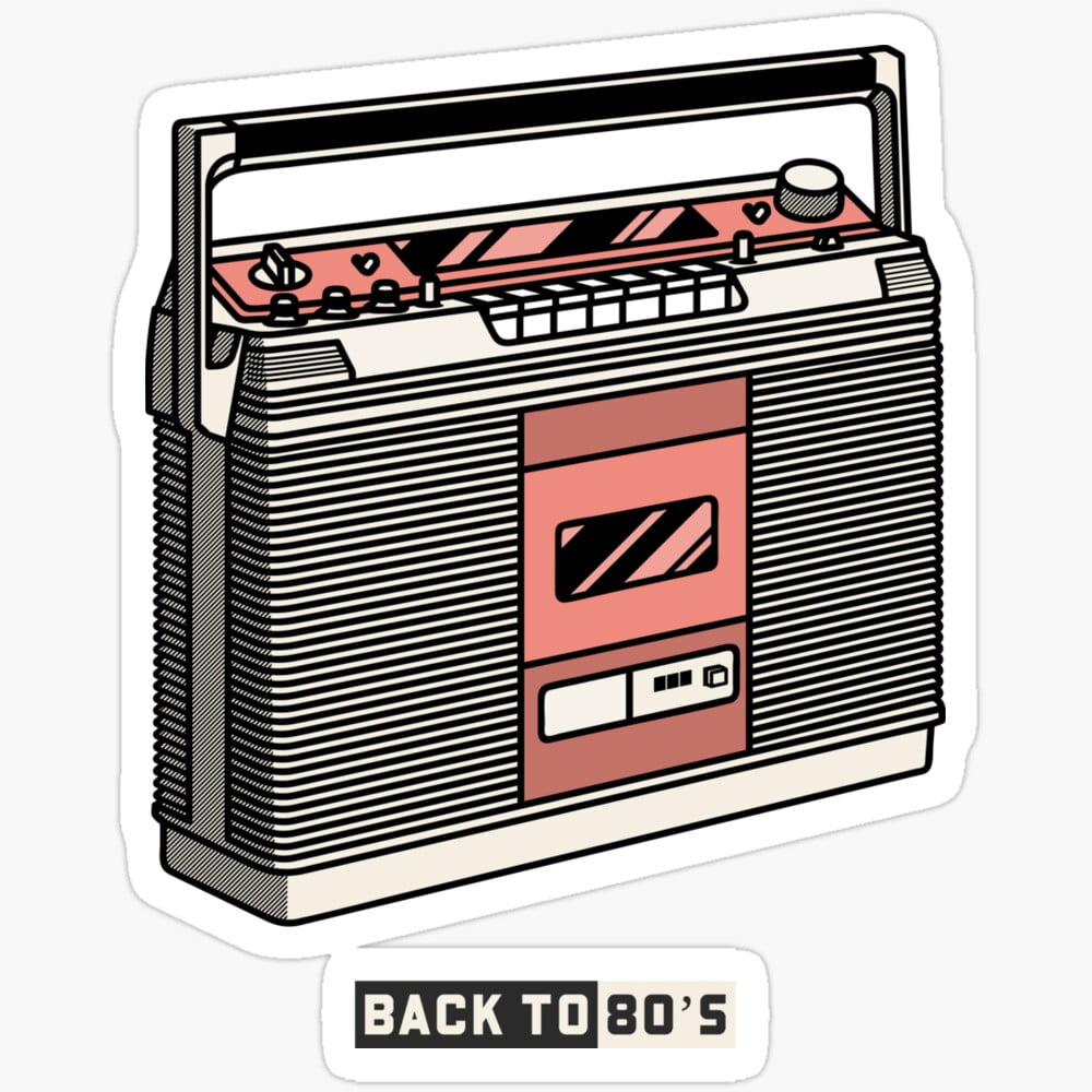 Back To 80S Cassette Player Sticker Phone Decal Water Bottle Stickers ...