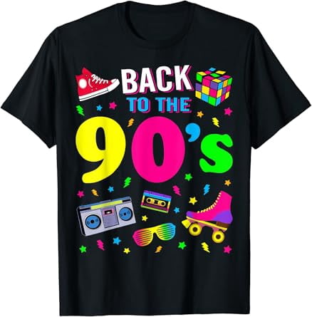 Back To 90's 1990s Vintage Retro Nineties Costume Party Gift T-Shirt ...