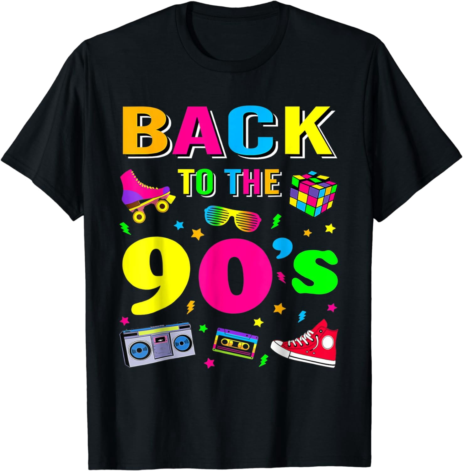Back To 90's 1990s Vintage Retro Nineties Costume Party T-Shirt ...