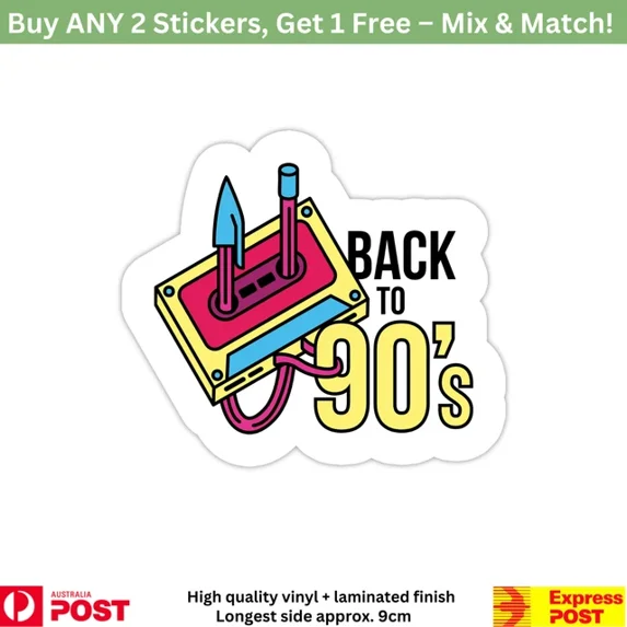 Back To 90S Sticker Phone Decal Water Bottle Stickers Car Decals ...