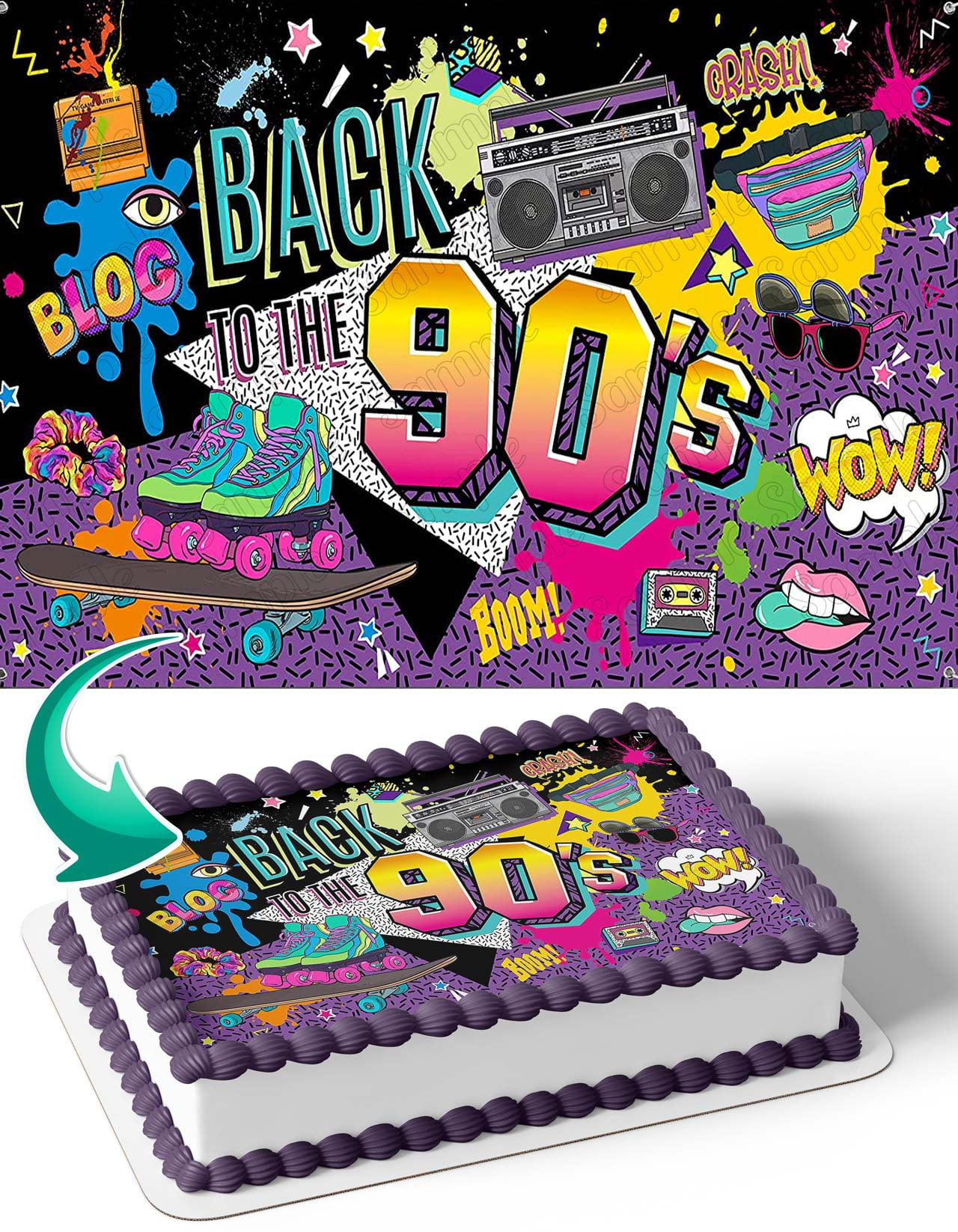 Back To 90s Hip Hop Rap Edible Image Cake Topper Personalized Birthday ...