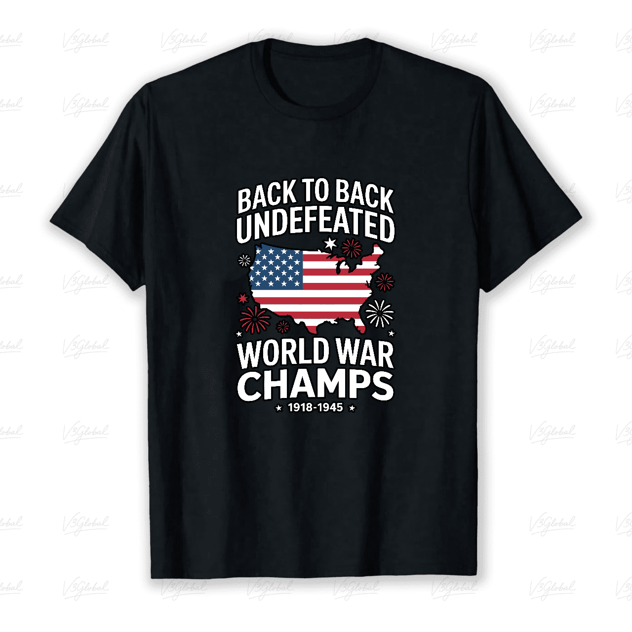 Back To Back Undefeated World War Champs Patriotic USA Map Gear Unisex ...