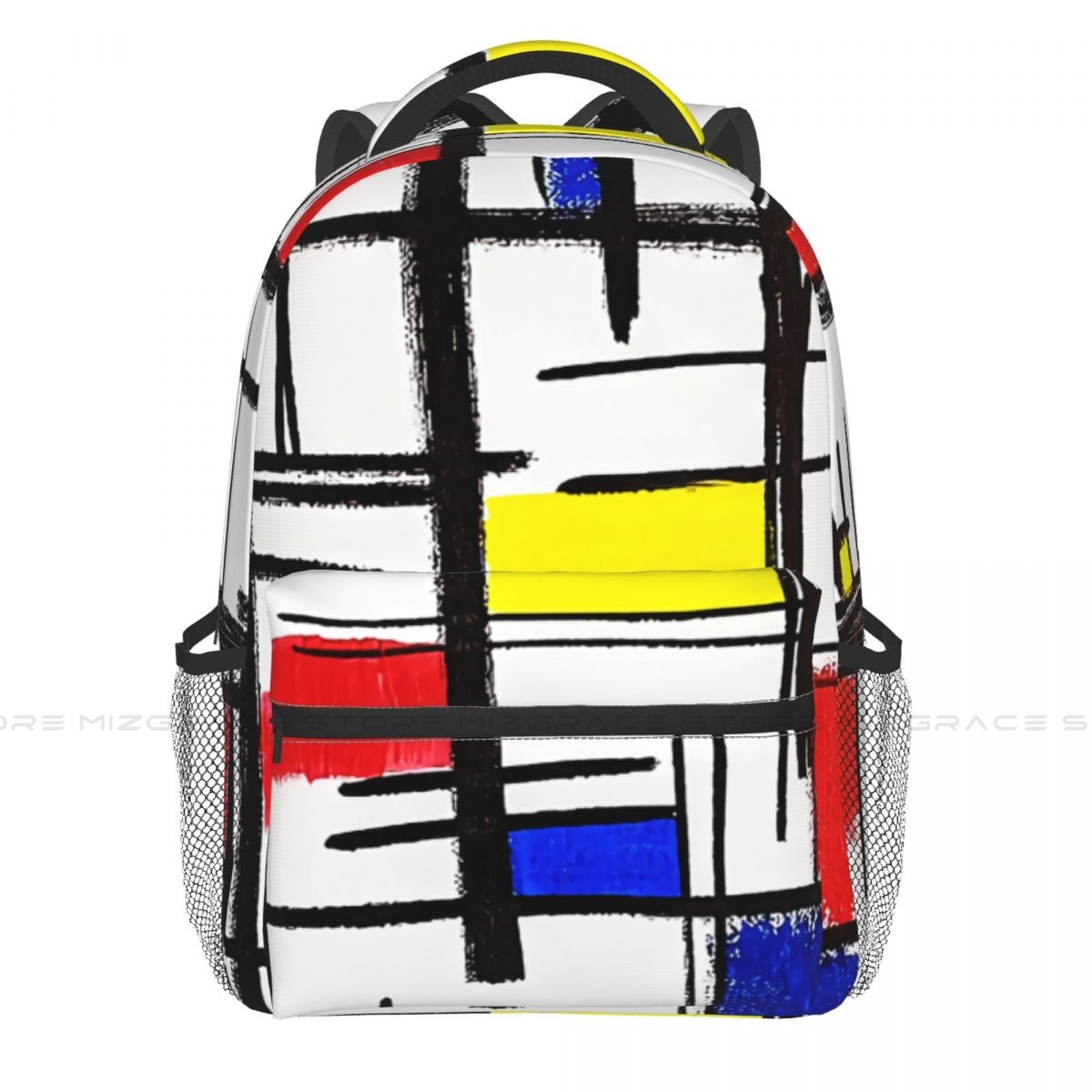 Back To Mondrian Minimalist De Stijl Modern Art Backpack Travel Soft ...