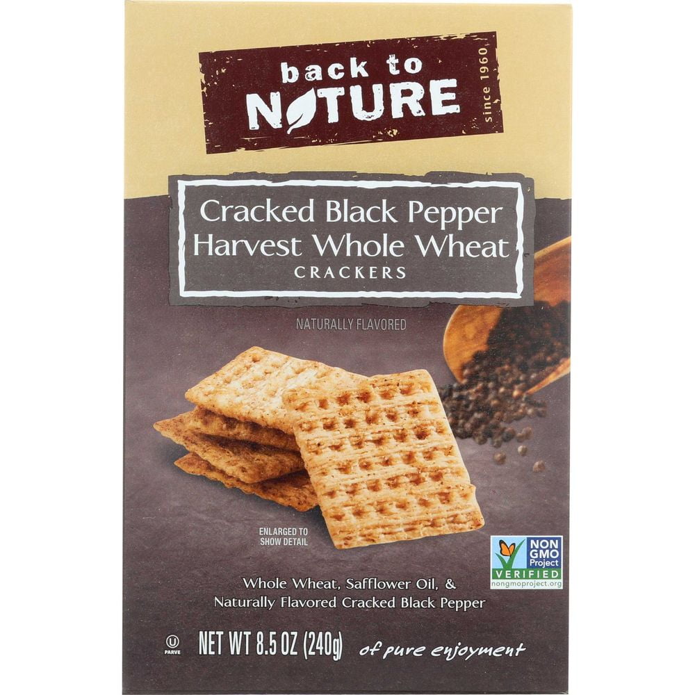 Back To Nature Crackers - Whole Wheat Black Pepper - Case Of 12 - 8.5 ...