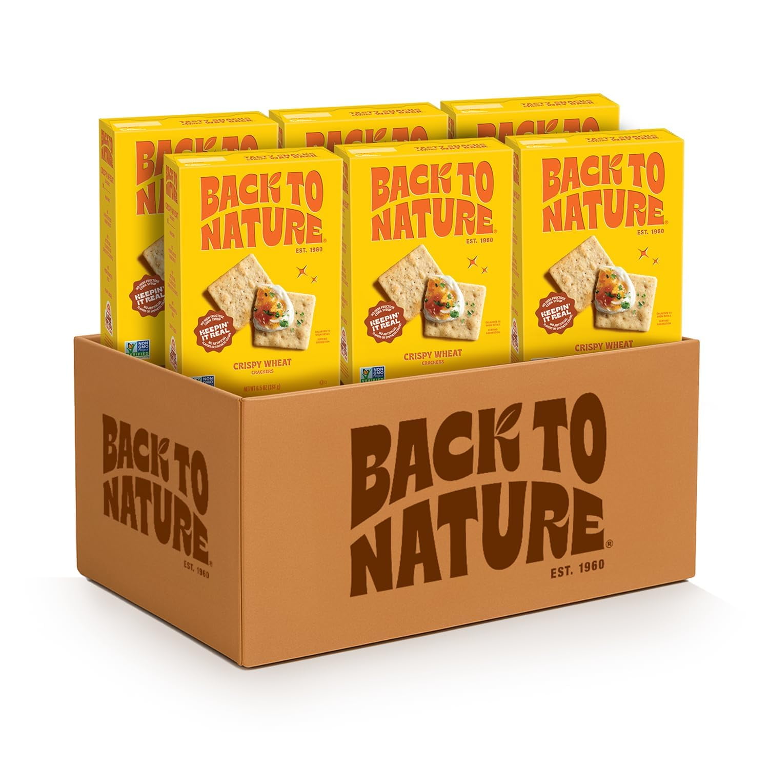 Back To Nature Crispy BCF26 Wheat Crackers, Dairy Free, Non GMO, 6.5 ...