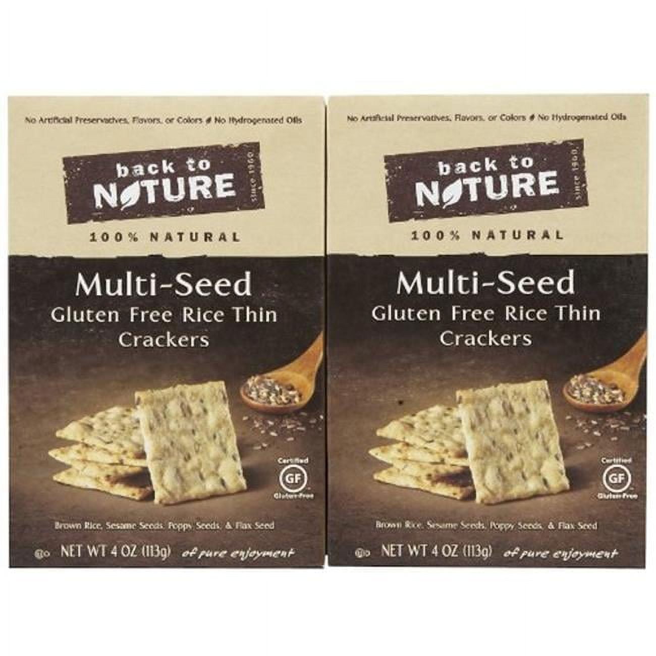 Back To Nature Gluten Free Rice Thins Multi Seed Crackers (Pack of 12 ...