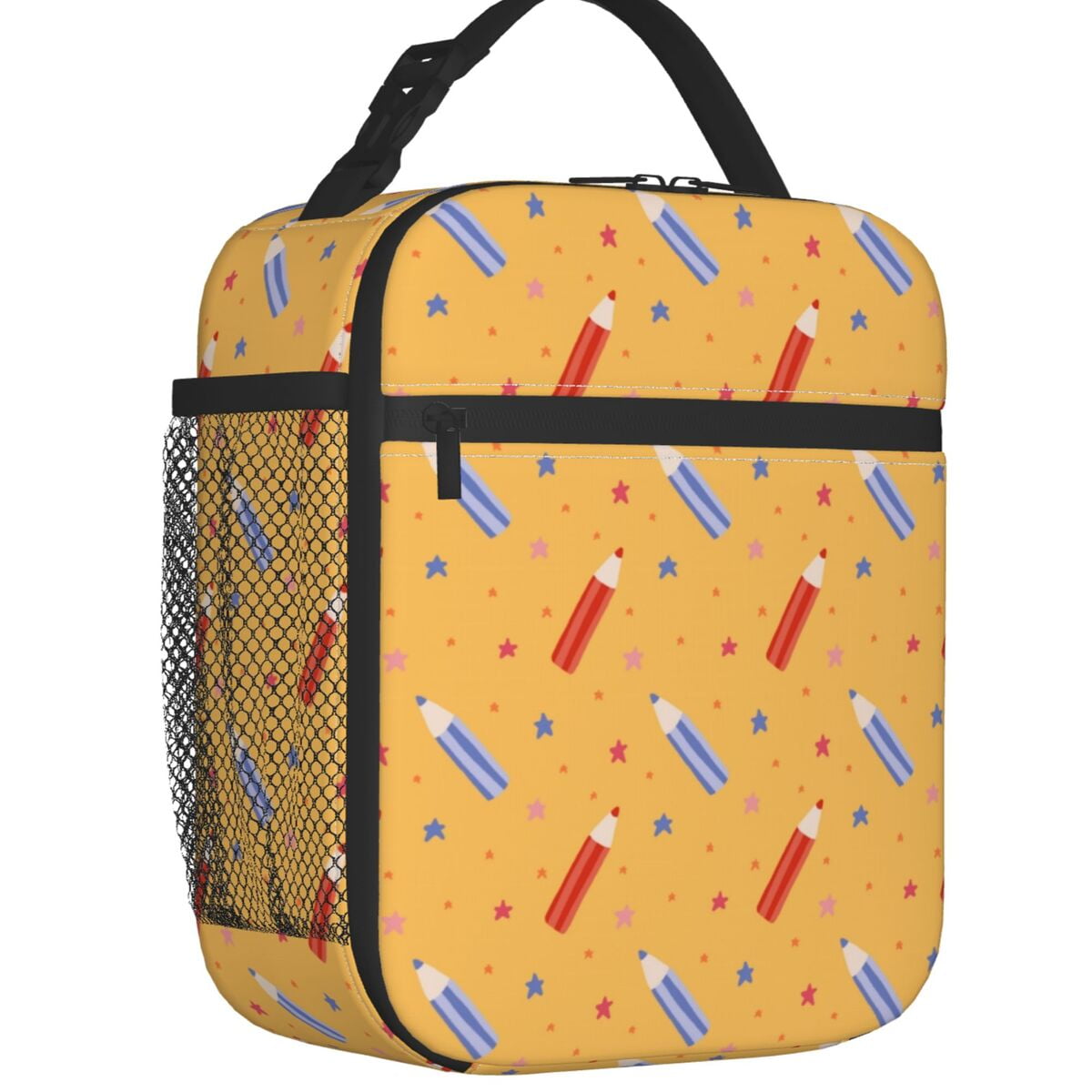 Back To Pattern Teacher Rulers Pencils Insulated Lunch Tote Bag for ...